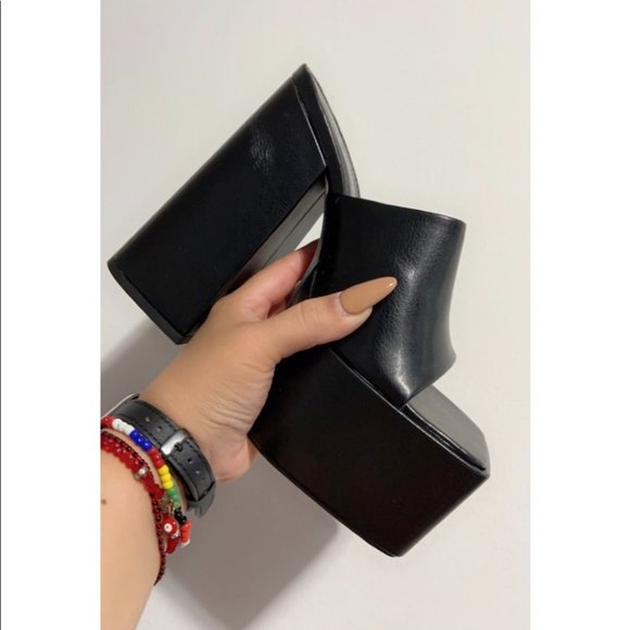 Shoes | Nwt Chunky Platform Heel With Square Front | Poshmark